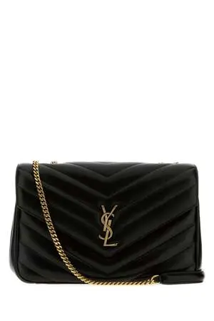 Saint Laurent Large Lou Lou Leather Shoulder Handbag With Adjustable Strap - Black