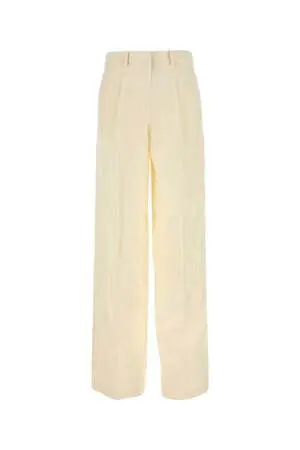 Magda Butrym Cream Wool-silk Wide-leg Pants