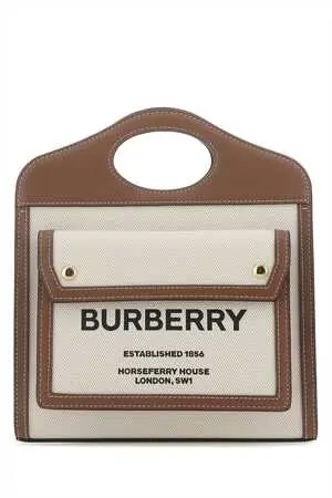 Burberry Two-tone Canvas And Leather Mini Pocket Handbag, 23 Cm - Multicoloured