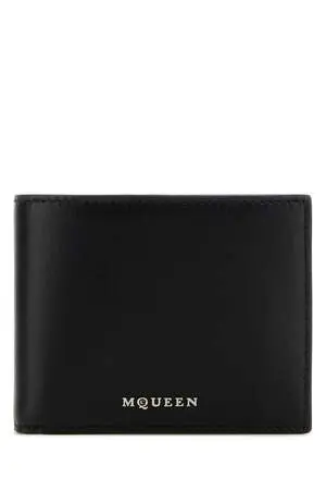 Alexander McQueen Leather Wallet 12 Cm X 9.5 Cm X 2.5 Cm For - Black