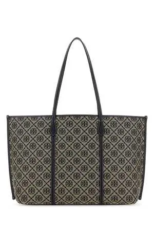 Tory Burch Embroidered Canvas Shopping Handbag