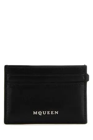Alexander McQueen Mini Leather Sling Card Holder - Black