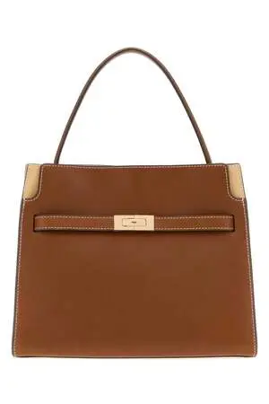 Tory Burch Leather Mini Lee Handbag - Camel