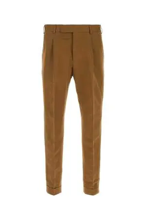PT TORINO Biscuit Linen-blend Pleated Pant For - Camel