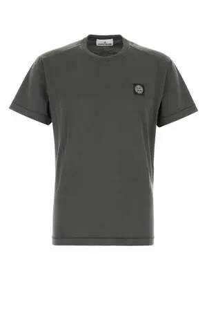Stone Island Charcoal Cotton T-shirt For - Grey