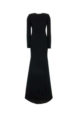 Gucci Crepe Long Dress - Black