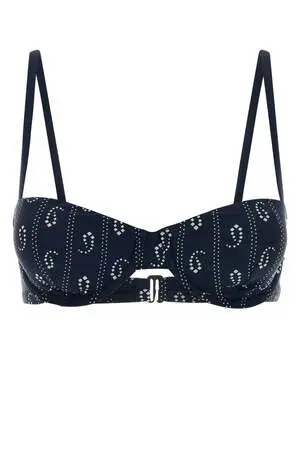 Tory Burch Stretch Nylon Bikini Top - Printed