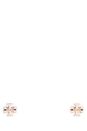 Tory Burch 1 Cm X 1 Cm Gold-tone Metal Stud Earrings - Pink
