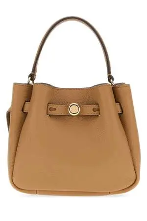 Tory Burch Mini Romy Bucket Handbag In Leather - Camel