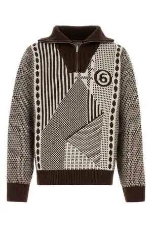 MAISON MARGIELA Embroidered Wool-blend Polo Shirt