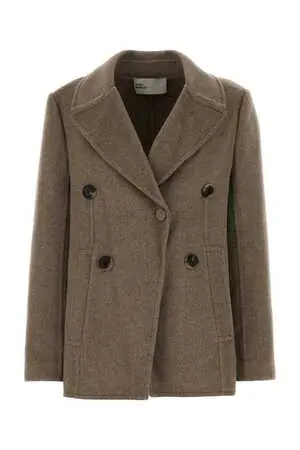 Tory Burch Dove Wool Blend Double-breasted Jacket - Grey