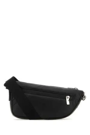 Burberry Shield Crossbody Handbag In Leather, 27 Cm Width - Black