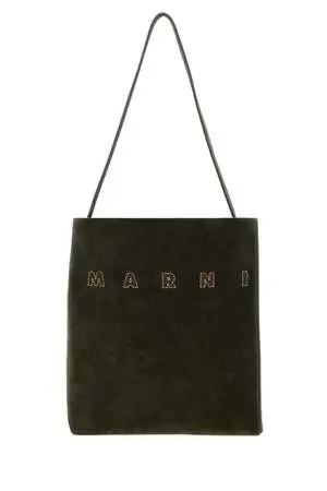Marni Suede Mini Shoulder Handbag - Green