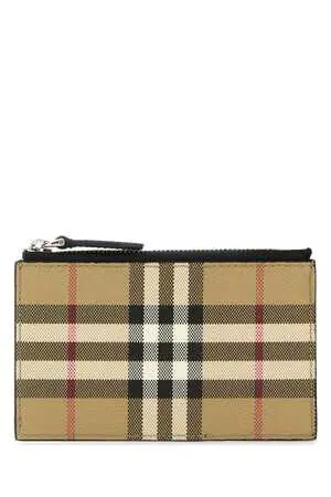Burberry Canvas Card Holder Wallet, Mini 8 Cm X 13 Cm - Printed