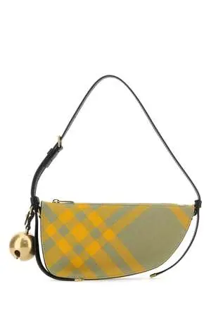Burberry Mini Shield Embroidered Canvas Shoulder Handbag - Printed