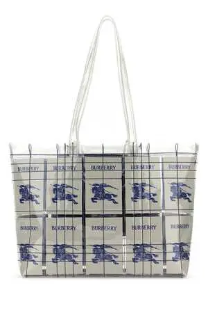 Burberry Embroidered Pvc Shopping Handbag For - Printed