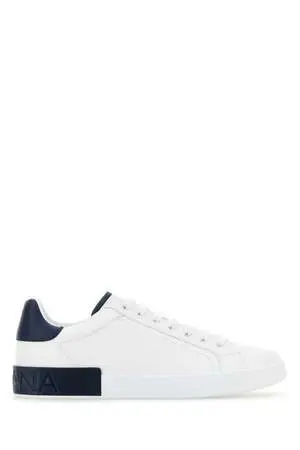 Dolce & Gabbana Calfskin Leather Sneaker With Rubber Sole - White
