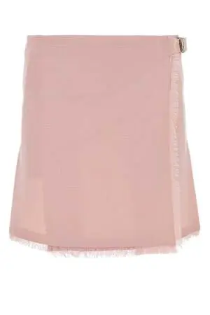 Burberry Wool Mini Skirt With Frayed Hem
