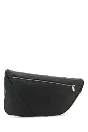 Burberry Large Shield Leather Crossbody Handbag - Black