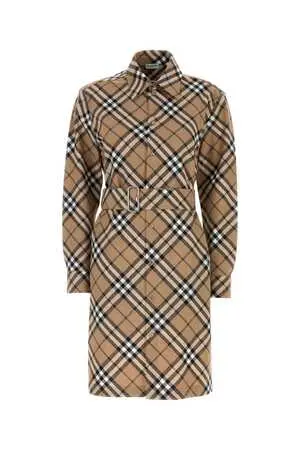 Burberry Shirt Dress With Embroidered Finish - Checked