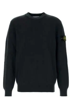 Stone Island 100% Cotton Knit Sweater - Black