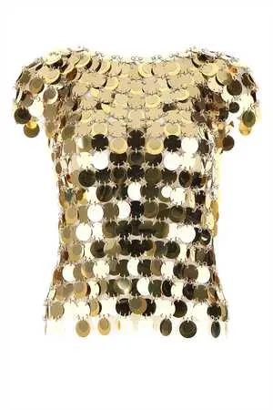 Rabanne Sequin Embellished Top - Metallic
