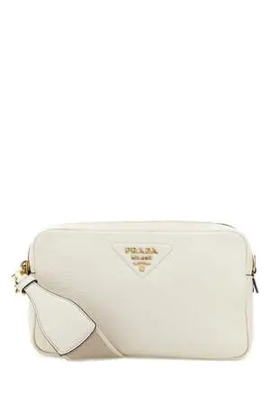 Prada Calf Leather Crossbody Handbag - White