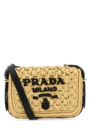 Prada Raffia Mini Crossbody Handbag - Beige O Tan