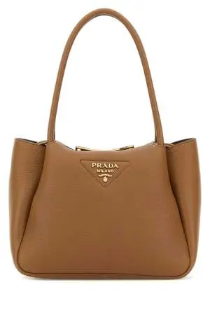 Prada 25 Cm Mini Camel Leather Small Handbag - Brown