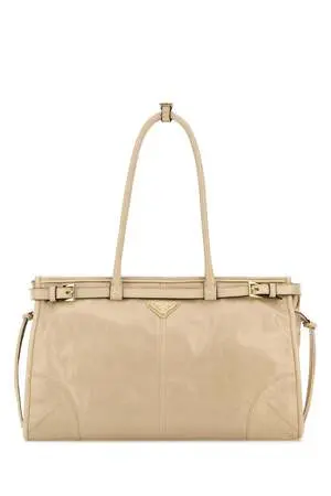 Prada 39 X 24 X 13 Cm Calf Leather Shoulder Handbag With Adjustable Strap - Pink