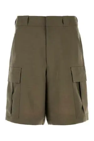 Prada Mohair Blend Bermuda Shorts - Green