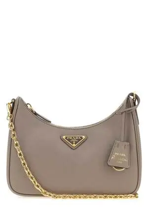 Prada Prada Re-Edition 2005 Mini Leather Shoulder Bag With Adjustable Crossbody Strap Grey