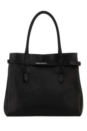 Dsquared2 Twin Shopping Handbag In Leather, 39cm X 35.5cm X 22cm - Black