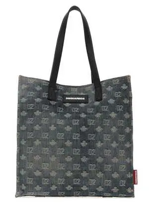 Dsquared2 Mini Embroidered Denim Shopping Handbag - Printed