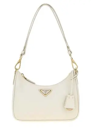 Prada PRADA Mini Leather Re-Edition Shoulder Bag White