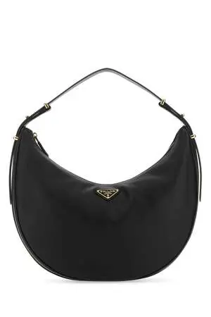 Prada Leather Big Arquè Handbag 33 X 21 X 8 Cm - Black