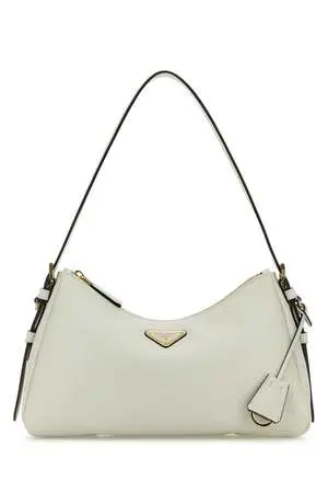 Prada Aimee Medium Shoulder Handbag In Calf Leather 31cm Width, 18cm Height, 10cm Depth - White