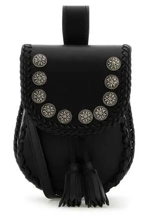 Prada Leather Crossbody Handbag, 12 Cm X 16 Cm X 5 Cm - Black