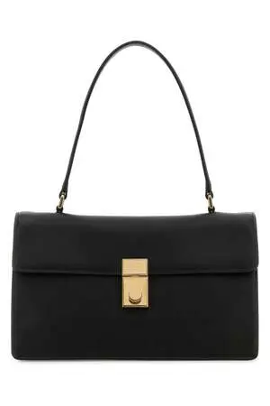 Prada Leather Handbag With Golden Hardware 28cm Width, 17cm Height, 12cm Depth - Black