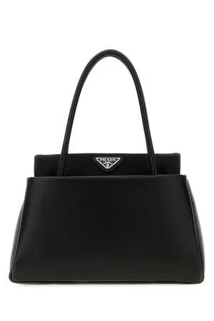 Prada 23cm X 17cm X 12cm Leather Handbag For - Black