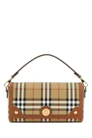 Burberry Burberry Mini Printed Canvas And Leather Note Handbag Checked