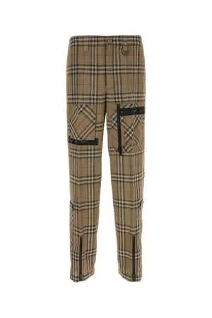 Burberry Embroidered Checkered Cargo Pants - Checked