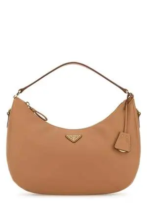 Prada Leather Handbag 29cm X 15cm X 9cm With Shoulder Strap - Camel
