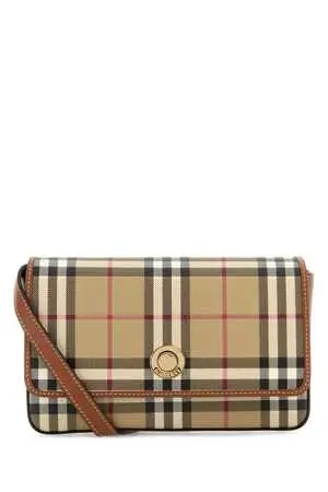 Burberry Printed Canvas Hampshire Crossbody Handbag, 20 Cm X 13 Cm X 5 Cm - Checked