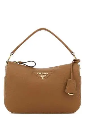 Prada Leather Mini Small Handbag - Camel