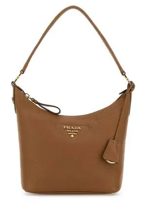 Prada Mini Leather Shoulder Handbag - Camel