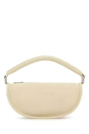 Burberry Calf Leather Handbag 21cm X 15cm X 11cm With Top Handle And Adjustable Strap - White