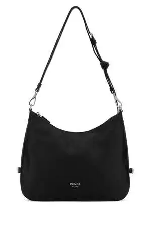 Prada Large Fold Shopping Handbag In Bovine Leather - Black