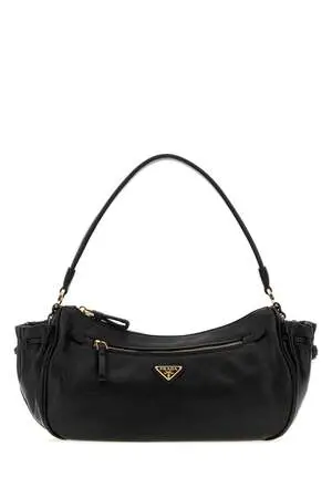 Prada Vitello Leather Mini Shoulder Handbag - Black