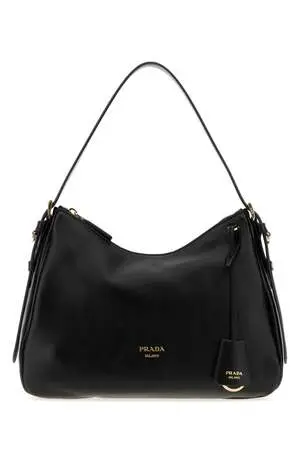 Prada Leather Shoulder Handbag 33cm X 19cm X 10cm - Black